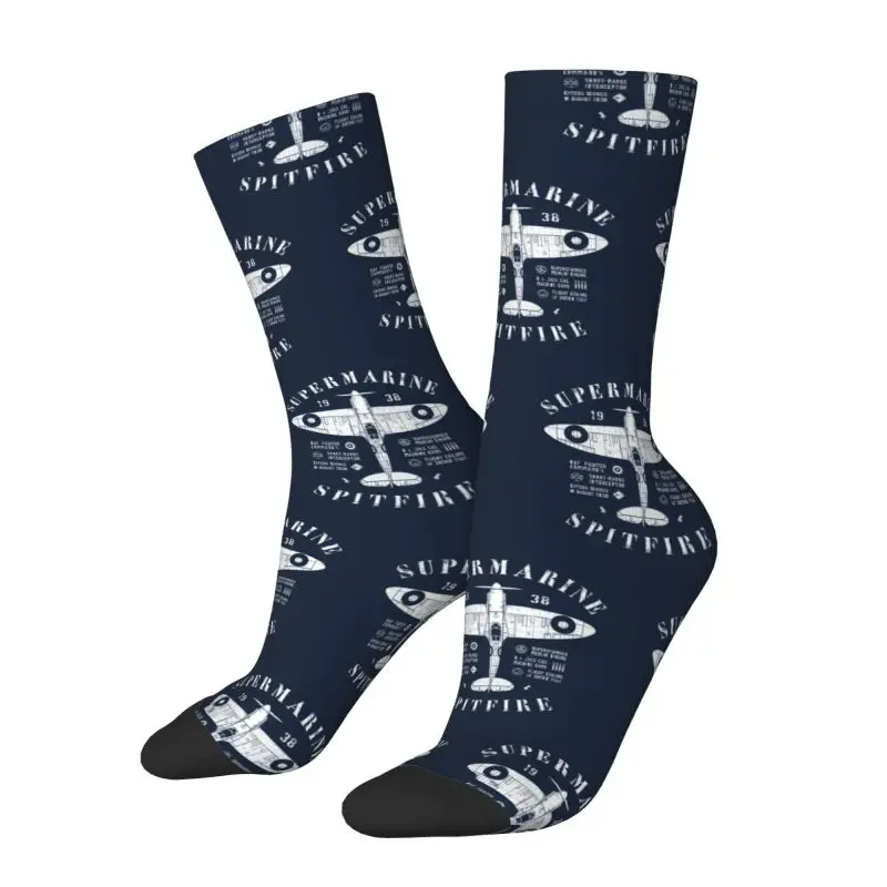 Supermarine Spitfire Men's Crew Socks Unisex Fun Fighter Plane Pilot ...