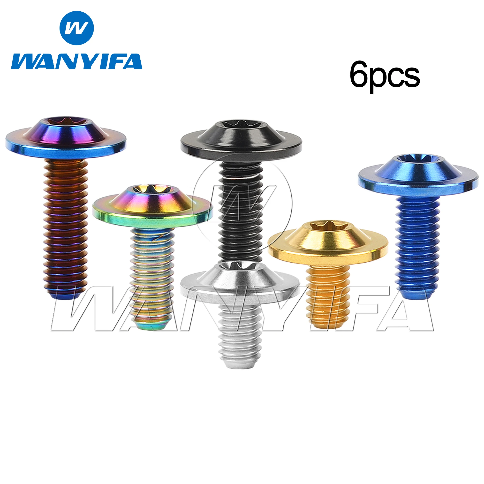 Wanyifa-6pcs-Titanium-Bolt-M6x10-15-20mm-Butterfly-Torx-T30-Thin-Head-Screws-for-Bicycle ...