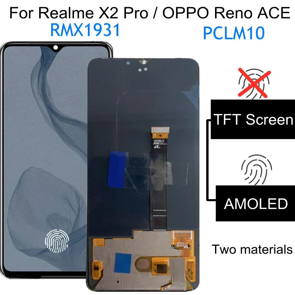 6.5 "ل Realme X2 برو LCD عرض تعمل باللمس محول الأرقام الجمعية ل Realme ...