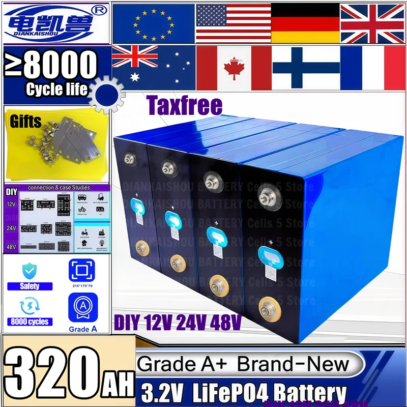 LiFePO4 Grade A 320Ah Battery 8000 cycle 3.2V Lithium iron phosphate ...