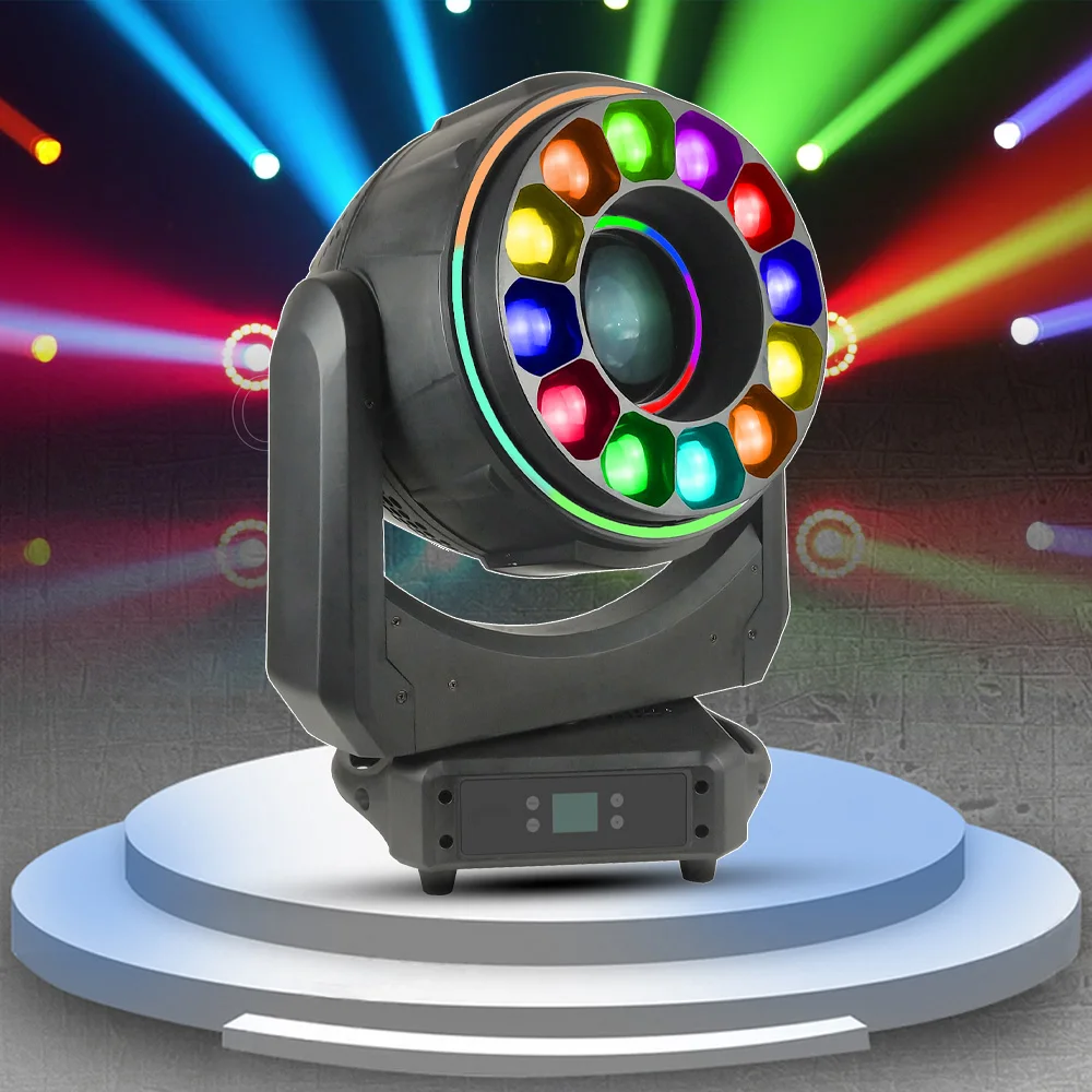 YUER 200W LED Beam Zoom Spot 12x60W LED Bee Eye Wash Effect SMD Strip ...