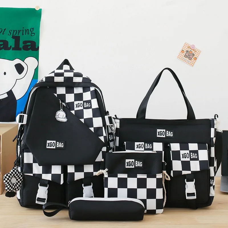 4-Pcs-Set-Harajuku-Backpack-Women-Laptop-Canvas-School-Bags-For-Girls ...