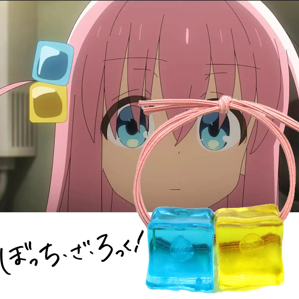 Anime-BOCCHI-THE-ROCK-Hair-Rope-Yellow-Blue-Ice-Cube-Elastic-Hair-Tie ...