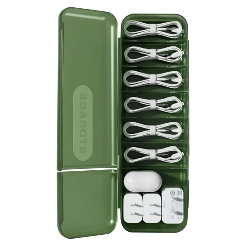 Cable Storage Box Organizer Charger Cord Storage Box With 7 ...