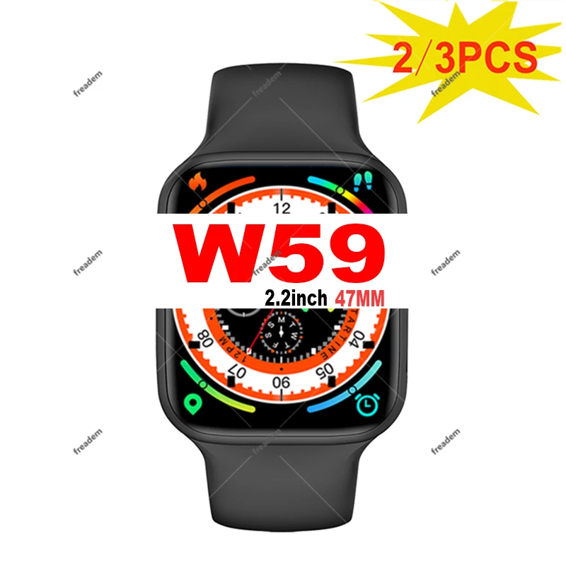 IWO 스마트 워치 9 시리즈 9 W59 스마트 워치 2.2 인치 NFC 블루투스 통화, GPS 추적 게임 스마트 워치, 남성 W58 스마트 워치 업그레이드 ...
