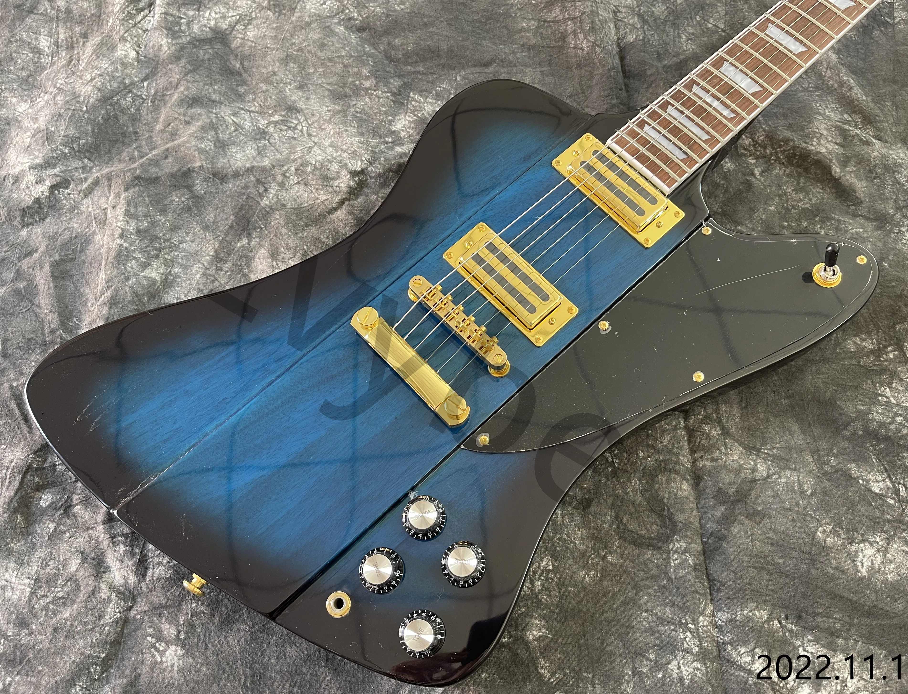 Guitar On Fire Blue