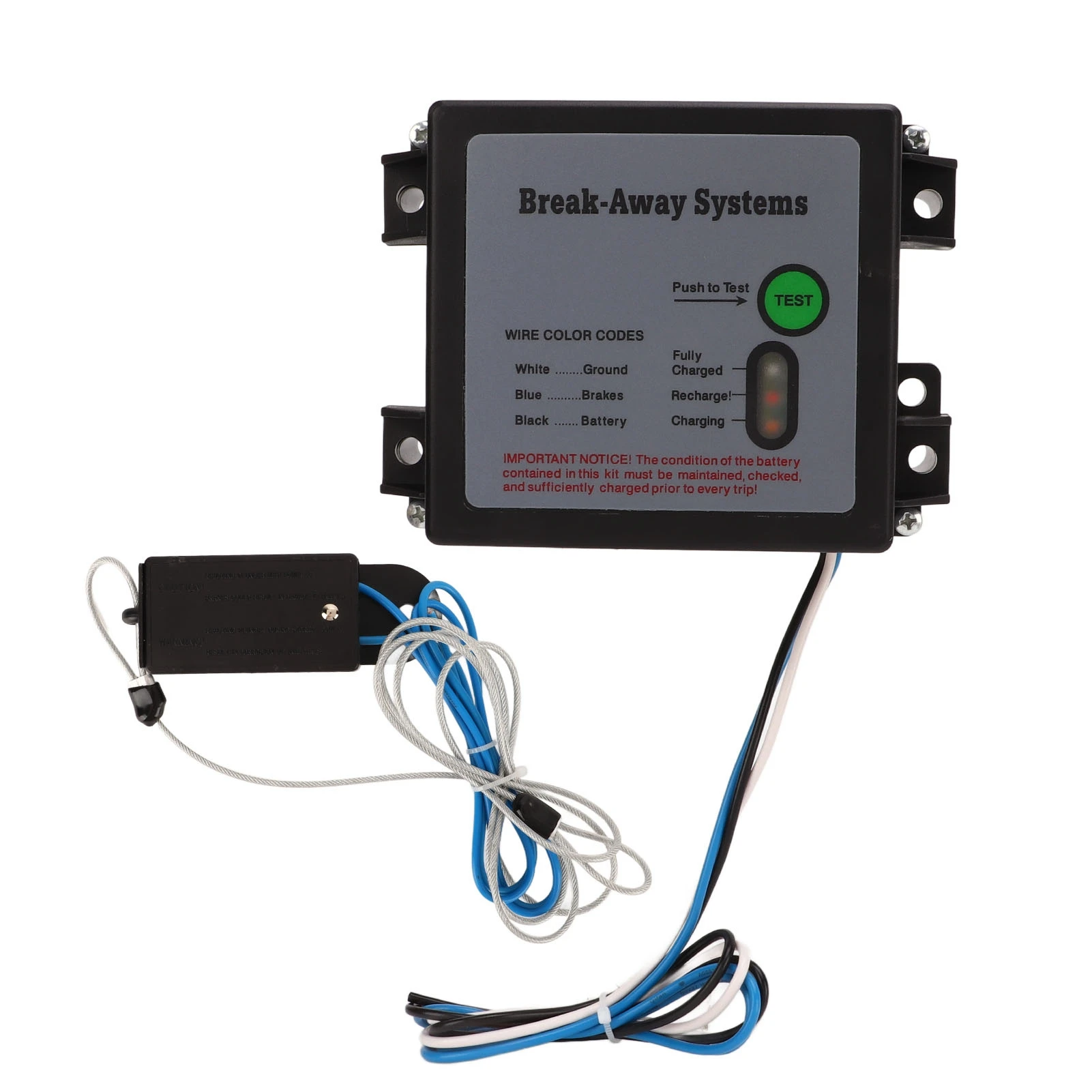 Universal Trailer Breake Away System 12V LED Test Brakes Breakaway Kit ...