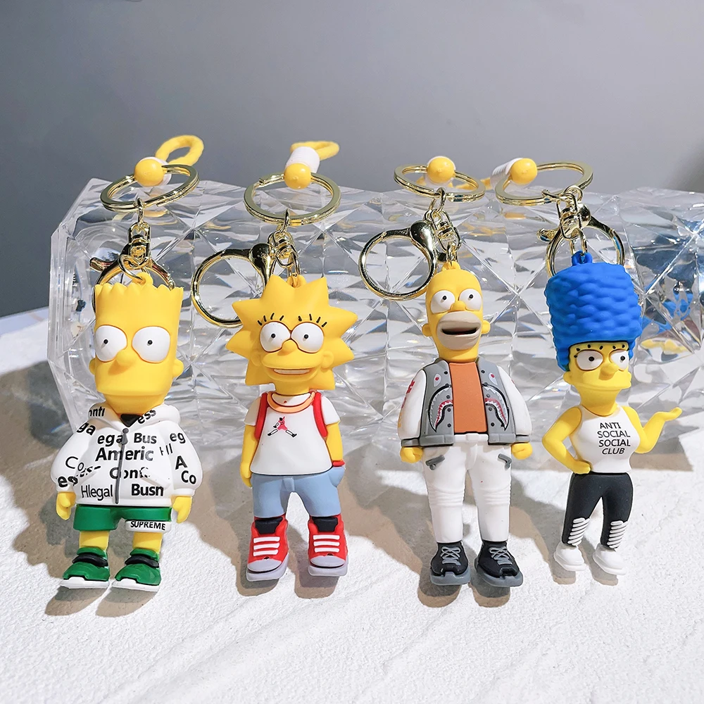 Cartoon-The-Simpson-Keychain-Kawaii-Figure-Toys-Model-Silicone-Pendant ...