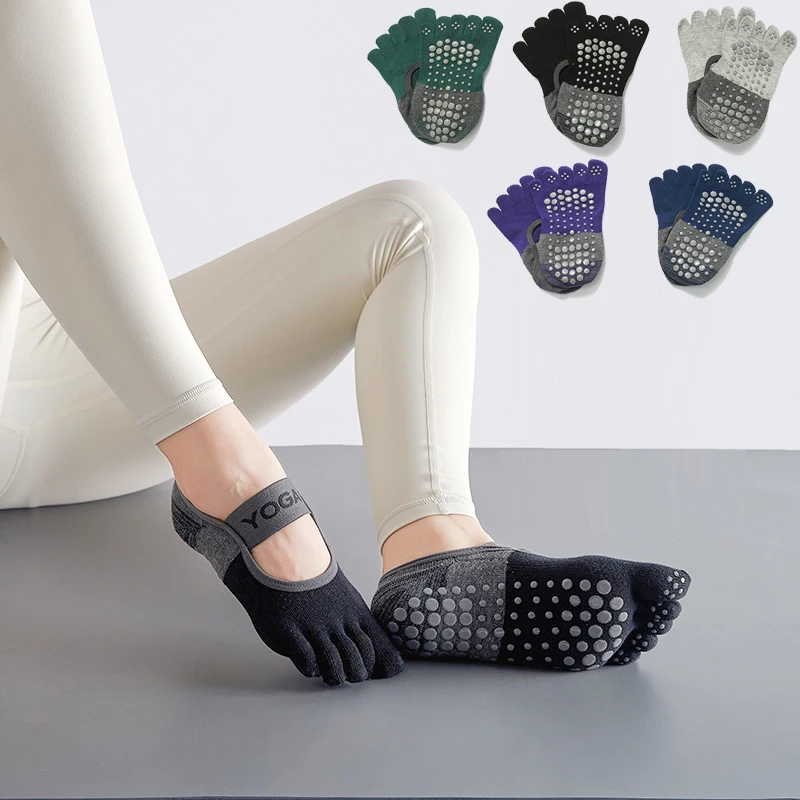 Yoga-Five-Toe-Socks-Women-Non-slip-Silicones-Low-Ankle-Pilates-Socks ...