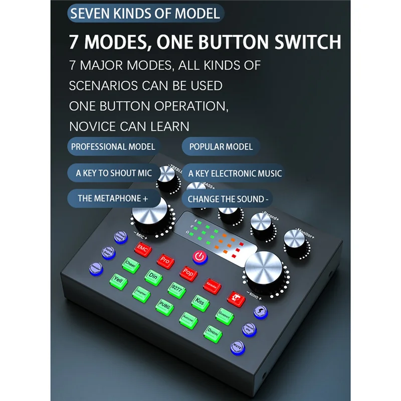 B68C V8S Live External Sound Card Voice Changer Sound Card With ...