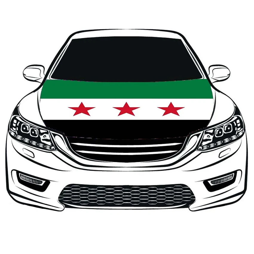 Syrian Flag Bonnet Banner Car Hood Cover Elastic Fabrics For SUV Truck ...