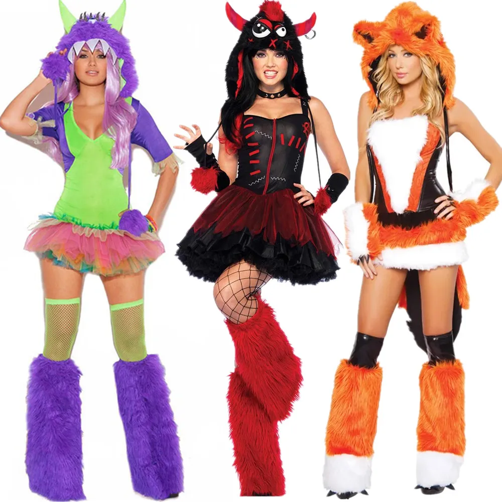 Deluxe-Plush-Monster-Animal-Costume-for-Adult-Leopard-Fox-Cat-Girl ...