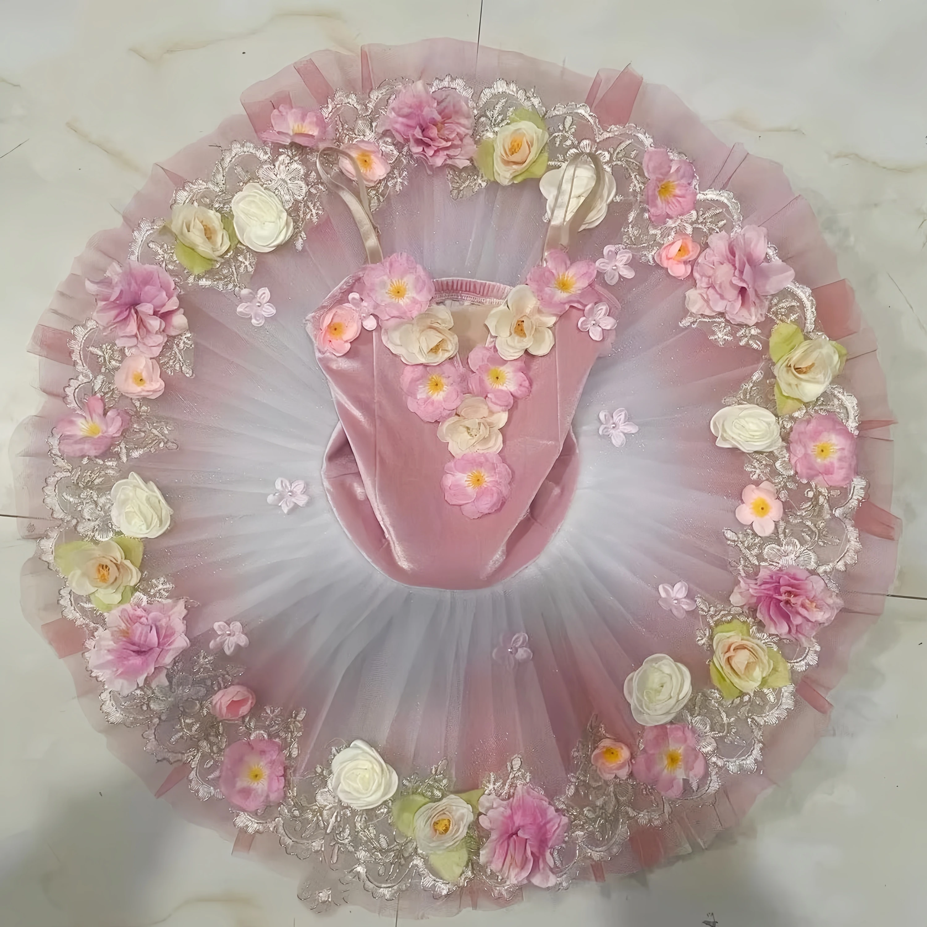Ballerina Girls Ballet Tutu Dress Flower Dance Costume Women Children ...