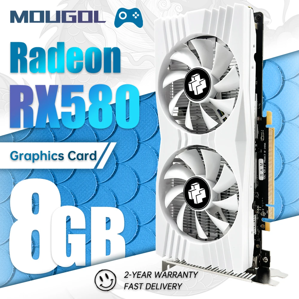 MOUGOL-New-AMD-Radeon-RX580-8GB-Graphics-Card-GDDR5-placa-Video-Card ...
