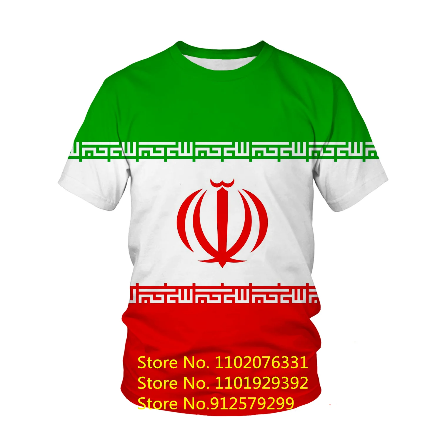 Hot Selling Men's Iran Flag 3d T-shirt Casual Tops Fashion O-neck Short ...