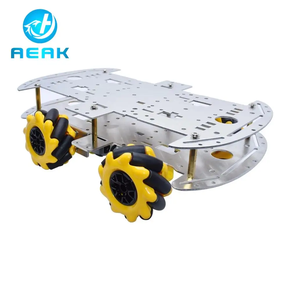 McNamum-wheel-aluminum-car-chassis-DIY-ultrasonic-intelligent-obstacle ...