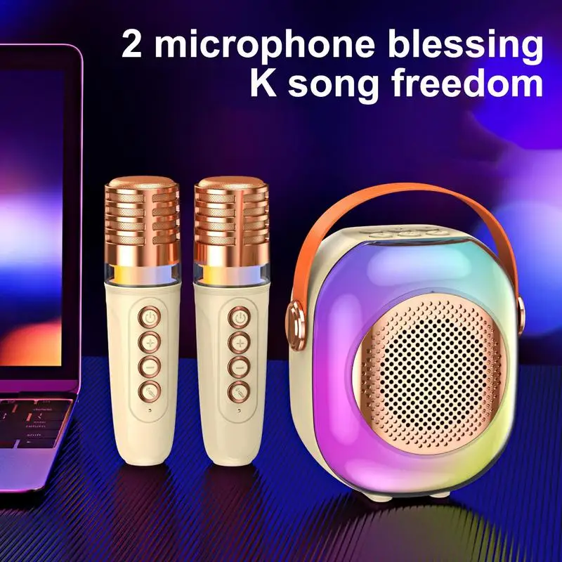 Kids-Karaoke-With-Microphones-Small-Wireless-Children-Karaoke-Machine ...
