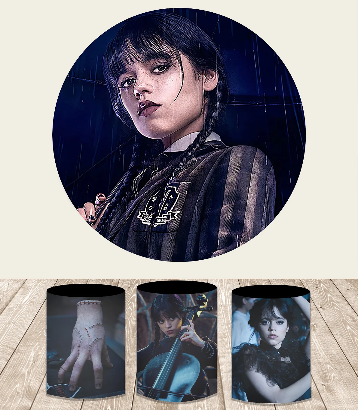 Wednesday-Nevermore-Academy-Round-Backdrop-Column-Pedestal-Cover-Circle ...