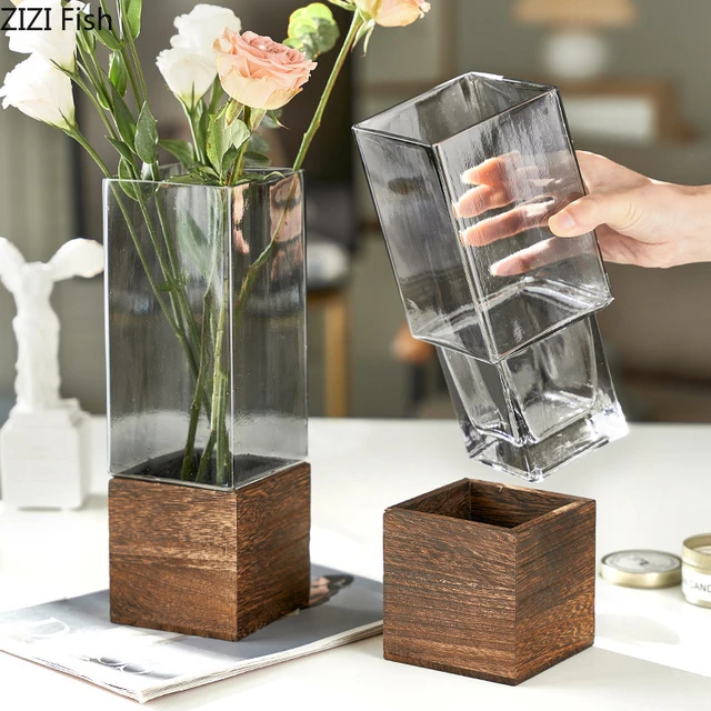 Square Glass Flower Vases