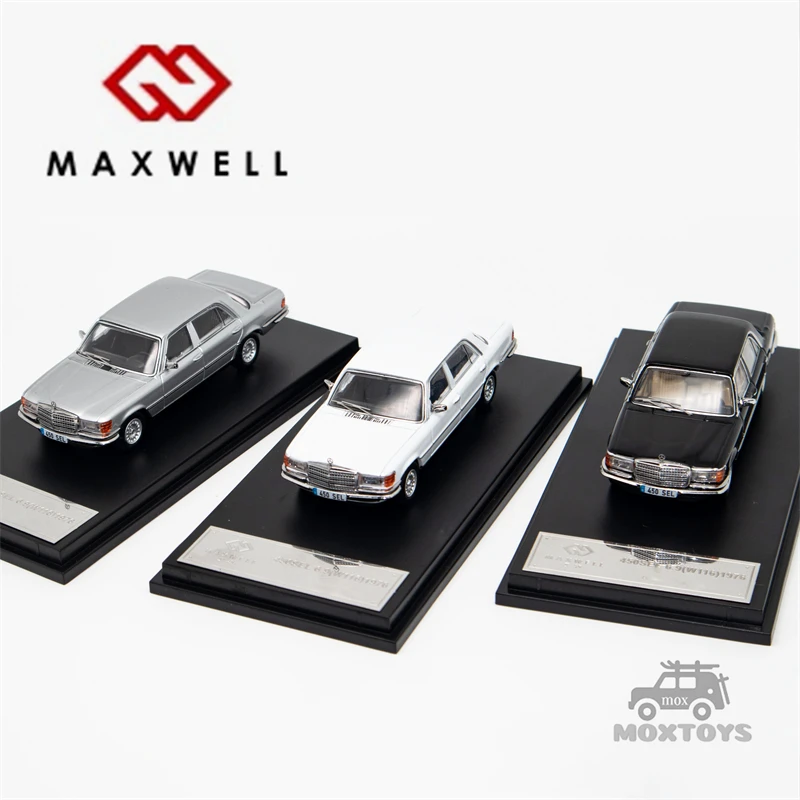 MaxWell-1-64-1976-S-450SEL-W116-Silver-White-Black-limited699-Diecast ...