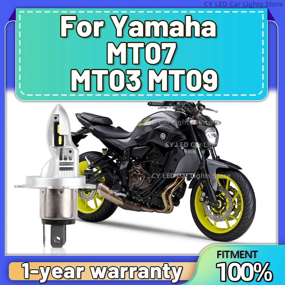 Fanless Moto Lamp H4 6000K Bright White CSP 3570 Motorcycle LED Bulbs ...