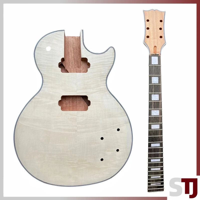 1-set-LP-style-unfinished-Electric-guitar-including-guitar-neck-and ...