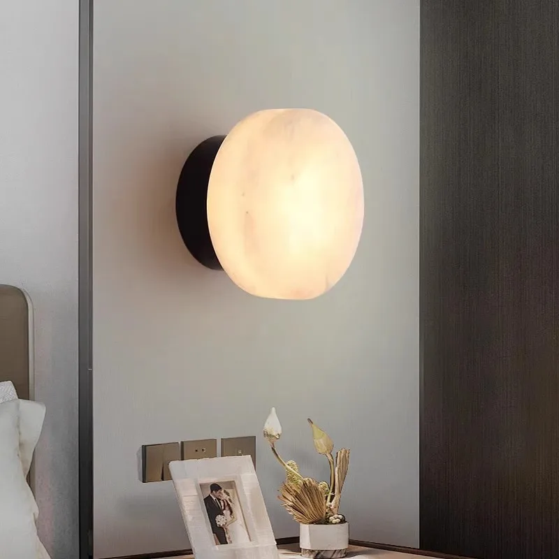 Modern Marble Wall Lamp LED Small Lamp Lamp For Bedroom Bedside Living ...