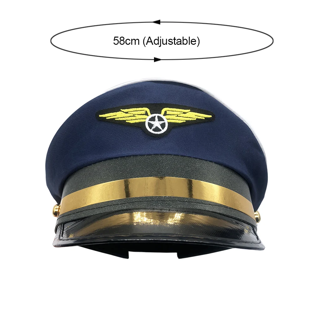 2-Colors-Captain-Hat-Cosplay-Aviation-Cap-Navy-Party-Costume-Police ...