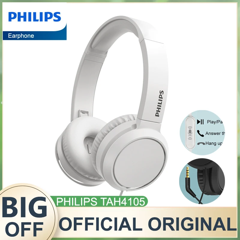 Original-Philips-TAH4105-Wired-Headphones-Mobile-Phone-Computer-Wire ...