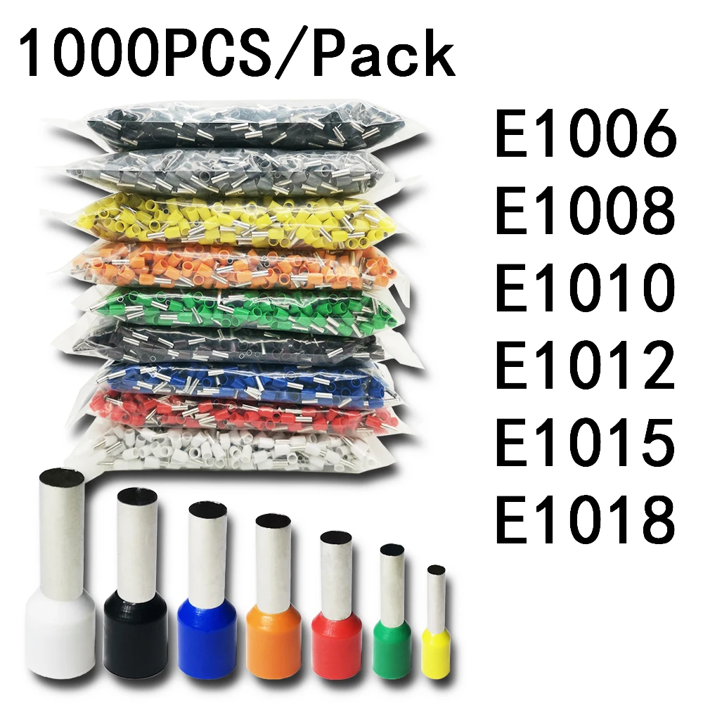 1000pcs-Pack-E1006-E1008-E1010-E1012-Insulated-Ferrules-Terminal-Block ...