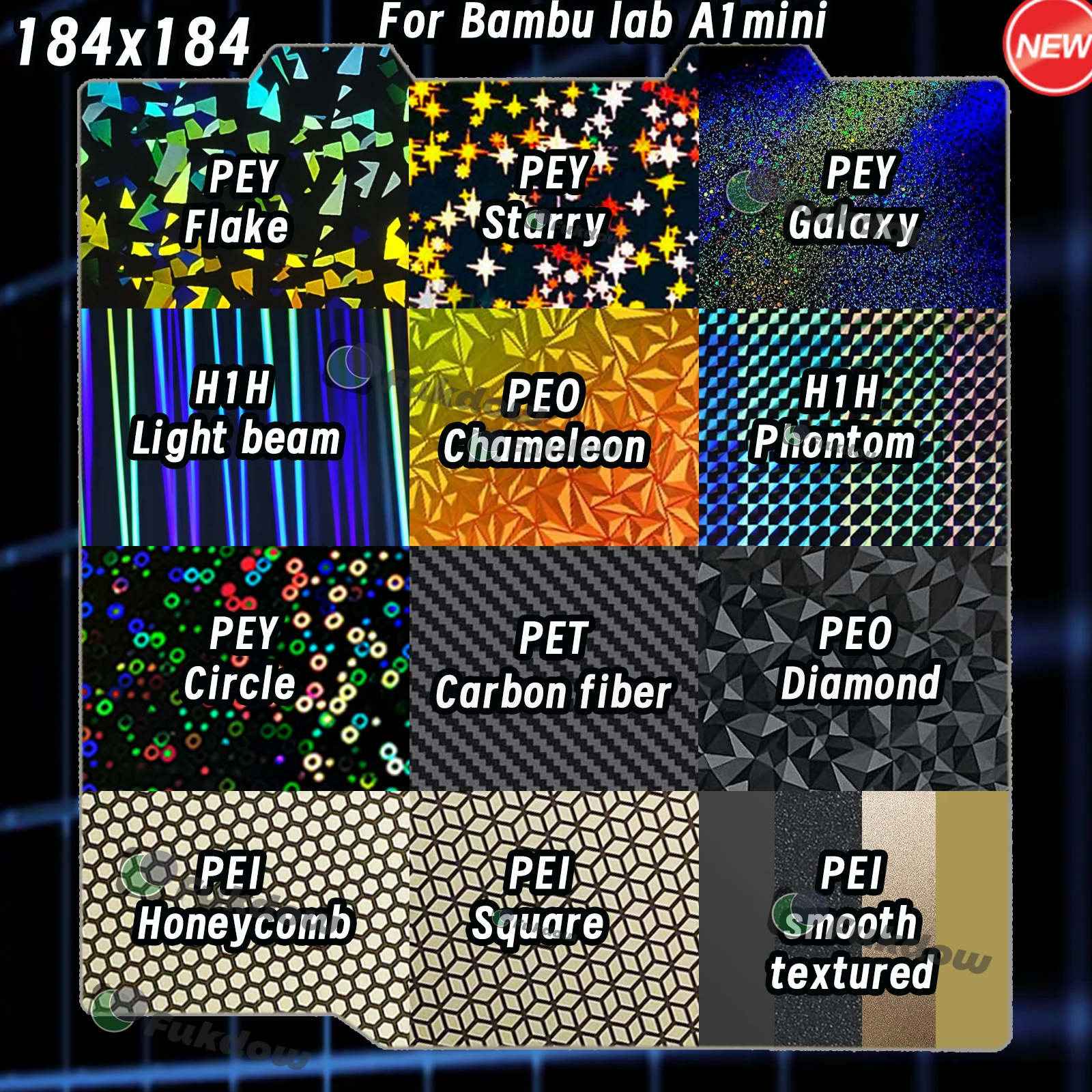 PEI-Sheet-184x184mm-Build-Plate-For-A1-Mini-Smooth-PET-H1H-PEY-PEO ...