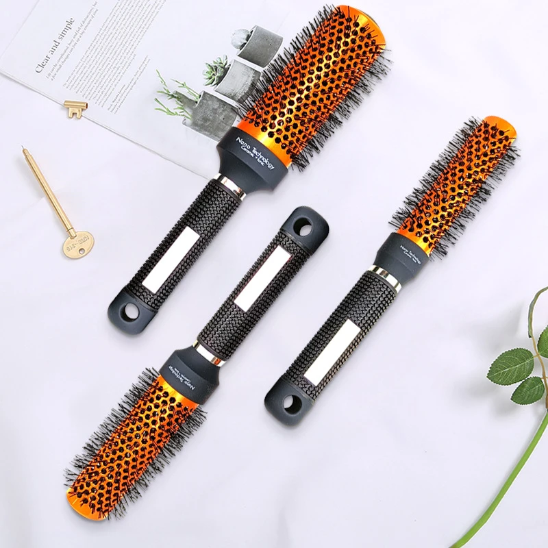 Golden Cylinder Curly Hair Rolling Comb Professional Styling Mane Comb ...
