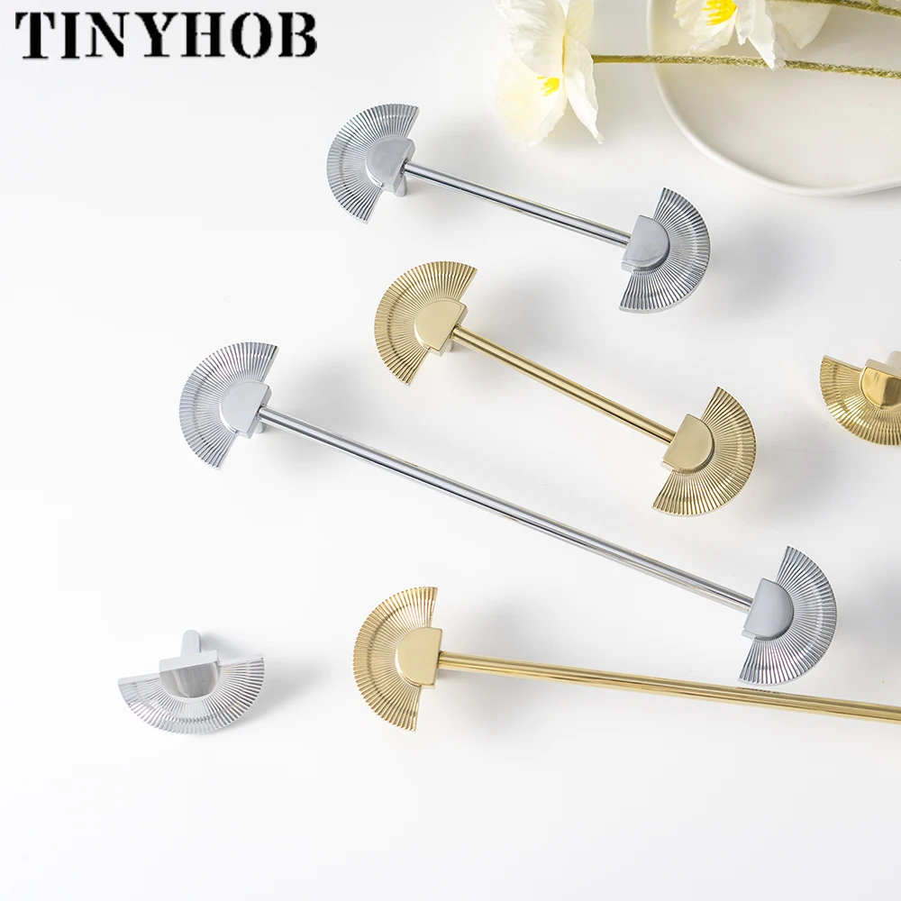 Lovely Fan shaped Handle Kitchen Cabinet Door Knob Retro Brass Pull for ...