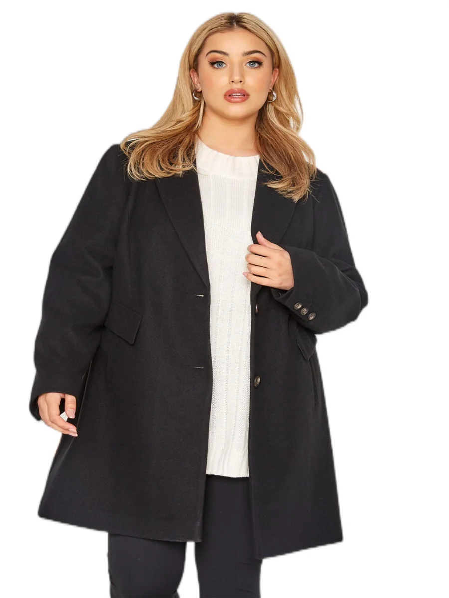 Plus-Size-Spring-Autumn-Elegant-Single-Breasted-Pockets-Sides-Blazer ...