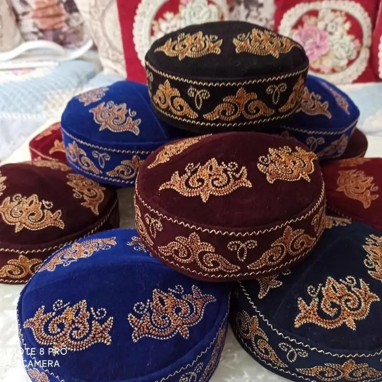 Kazakh-Hat-Xinjiang-Embroidered-Hat-Uyghur-Handmade-Cross-Embroidered ...