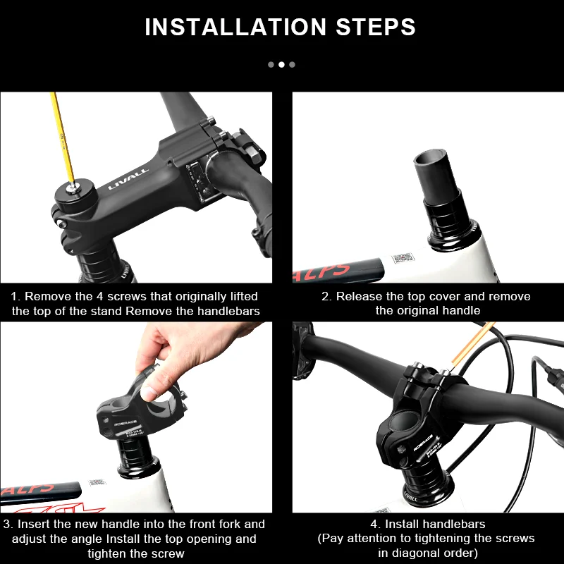 RIDERACE Bicycle Stem 30 Degree 50mm Short MTB Mountain Bike Riser Road ...
