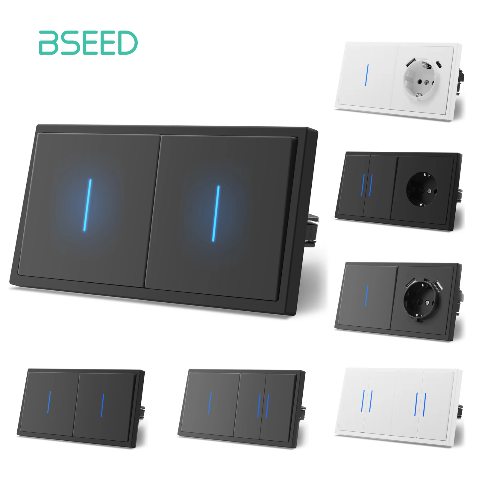 BSEED-Button-Switch-With-Backlight-Wall-Light-Switch-1-2Gang-1Way-and ...