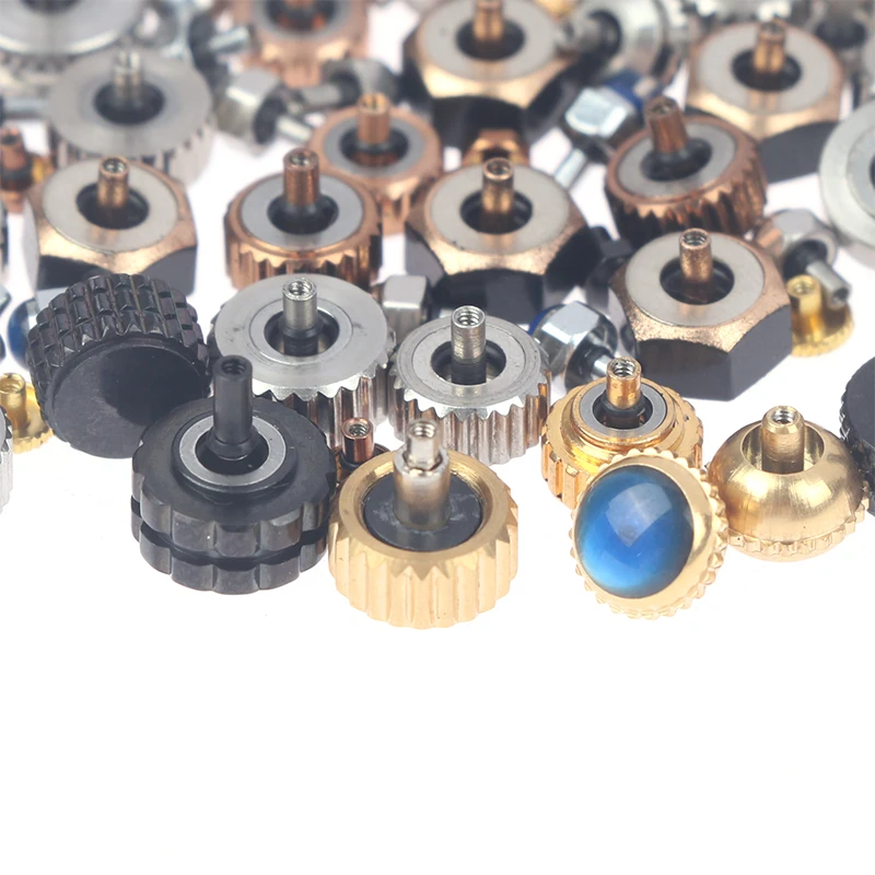 100PCS-Mixed-Waterproof-Steel-Watch-Handles-Watch-Crown-Various-Sizes ...