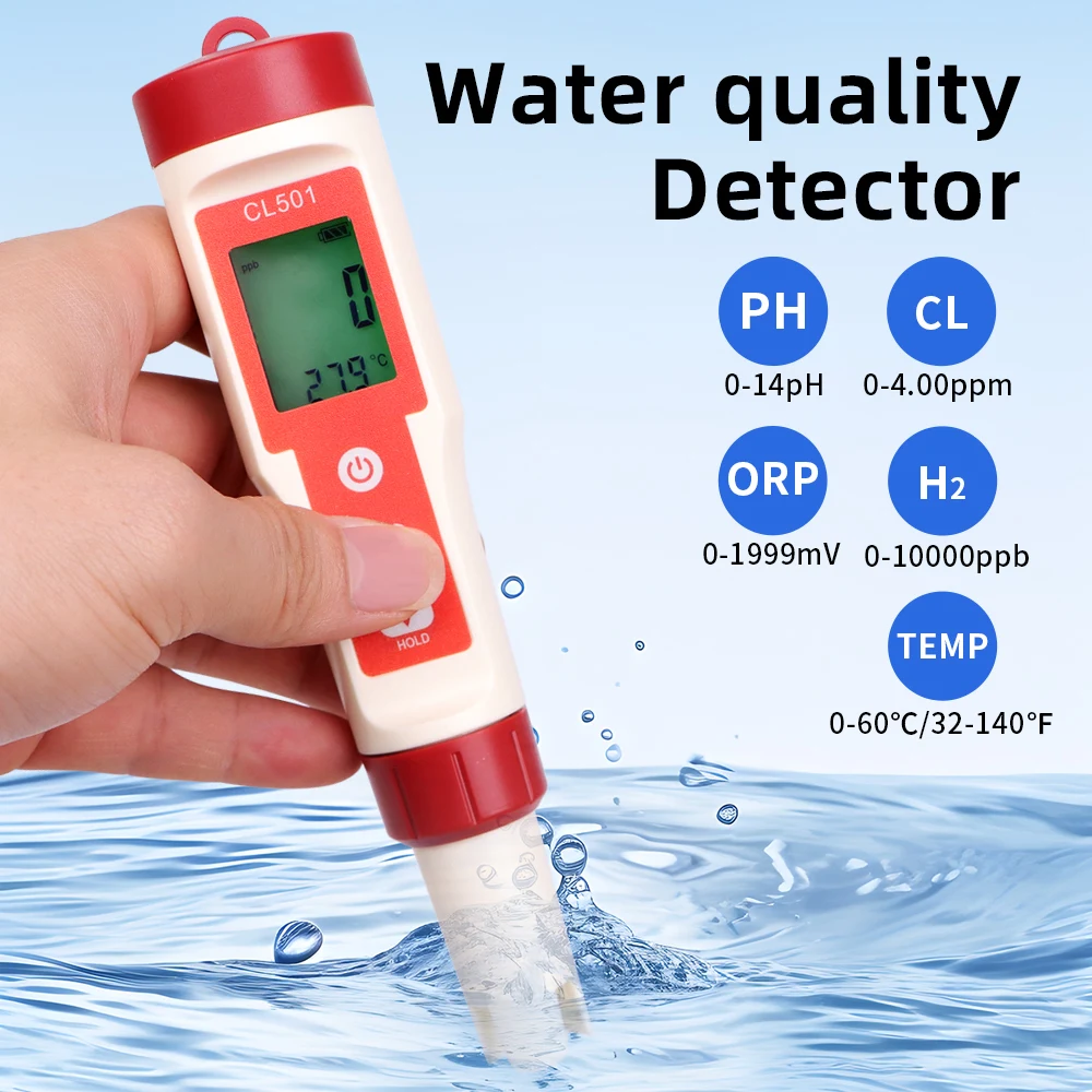 5-In-1-Chlorine-Meter-PH-Meters-ORP-H2-Temp-Cl2-Detector-Water-Quality ...