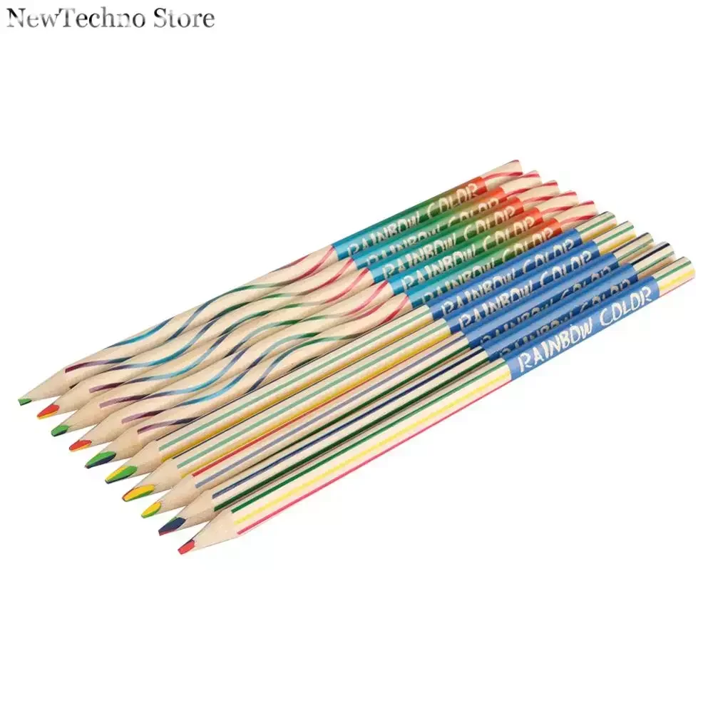 Rainbow-Colorful-Lead-Pencil-3-Mixed-Colors-Multicolor-Student-DIY ...