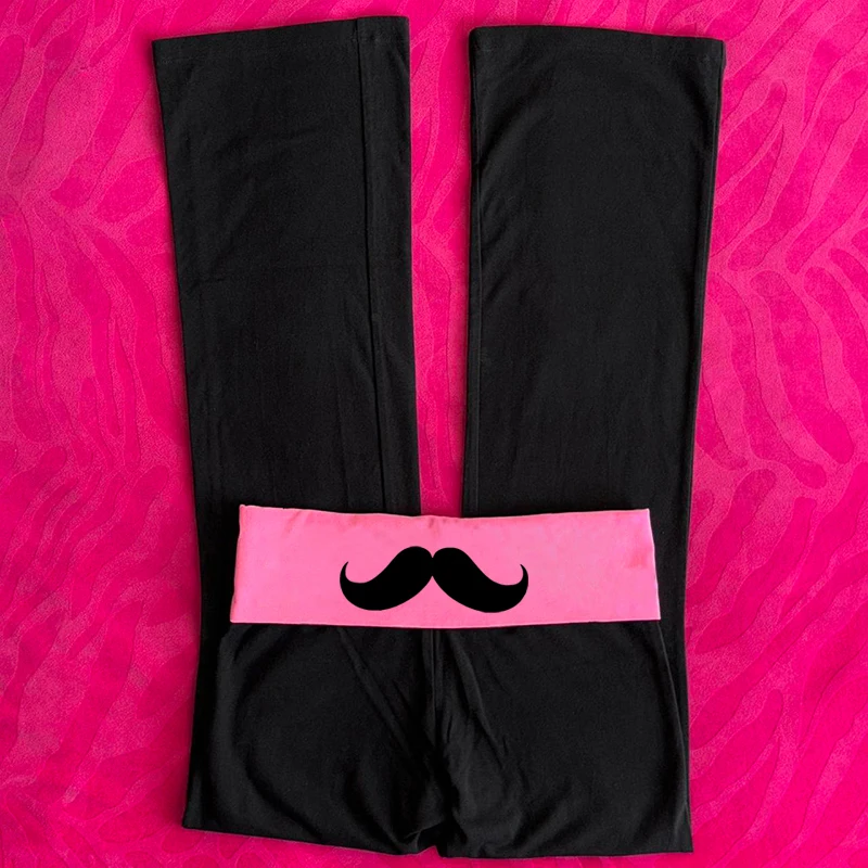 Fashionable mustache Long pants Rock Goth Hip Hop Streetwear High ...