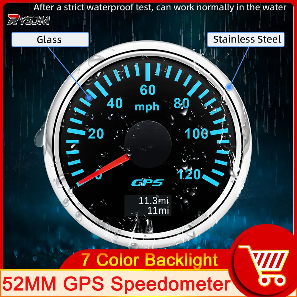 52MM-Digital-GPS-Speedometer-Gauge-7-Color-Backlight-12V-24V-Universal ...