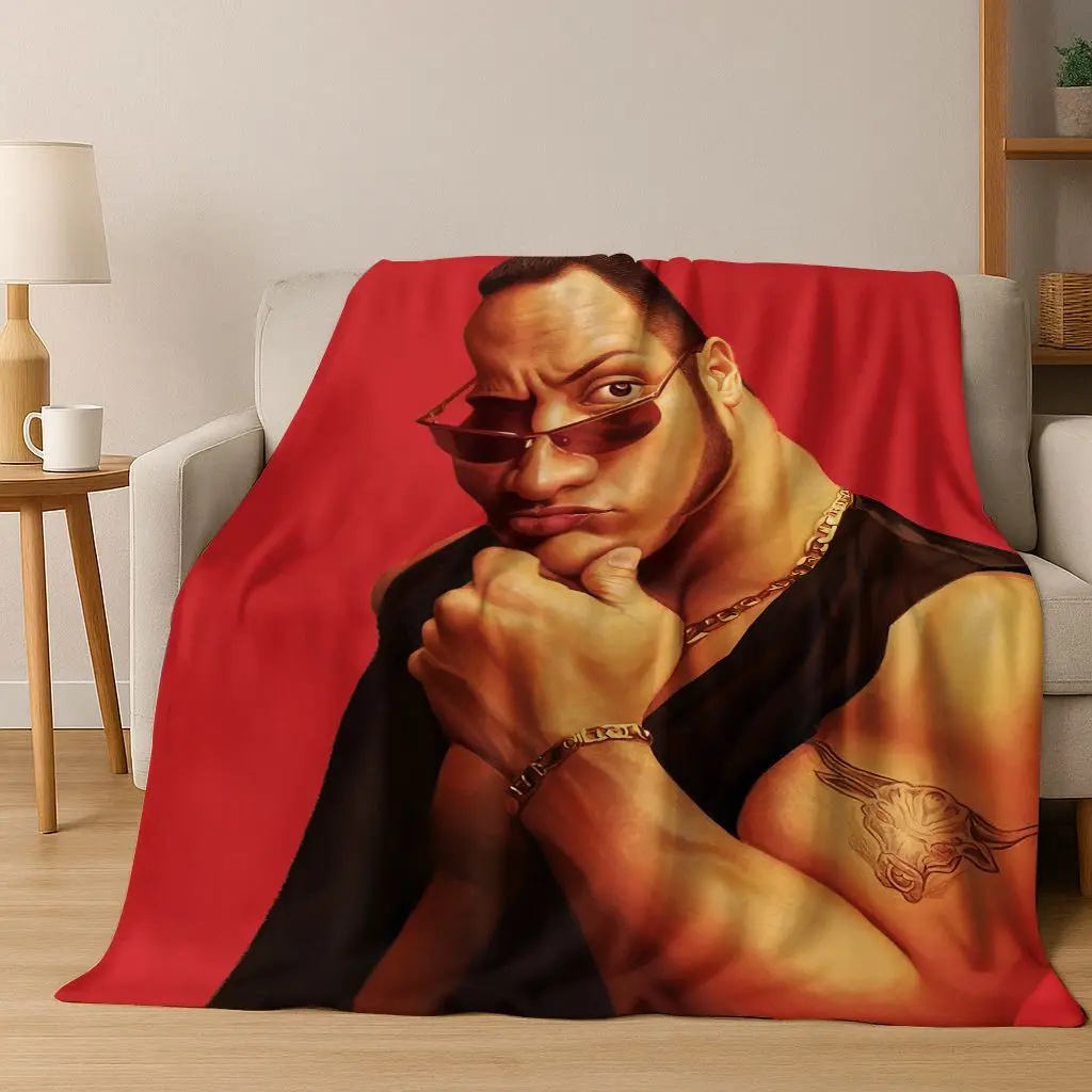 Strong The Rock Dwayne Johnson Art Flannel Blanket,Cozy Soft Throw ...