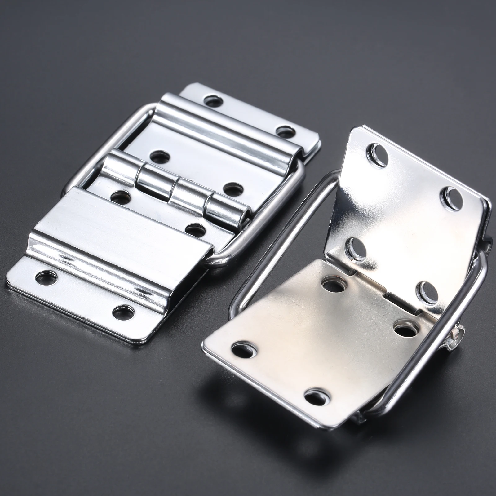 2pcs-Support-Hinges-8-Holes-93-40mm-Iron-Silver-Double-layer-Strut ...