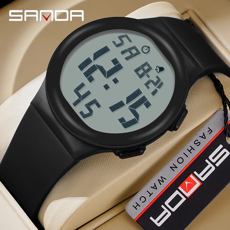 SANDA-New-Trendy-Fashion-Men-s-Electron-Watch-Silicone-Strap-Big-Screen ...