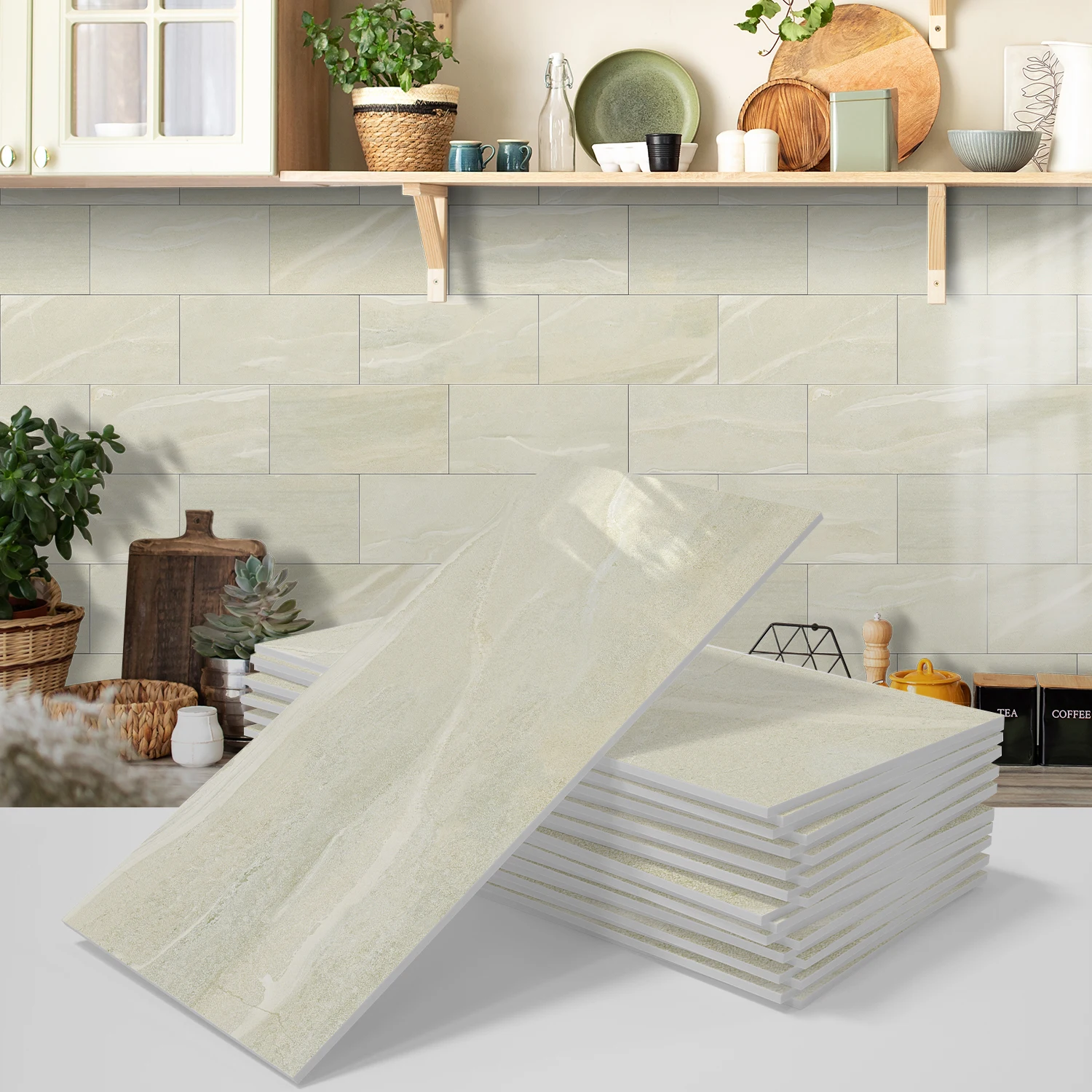 Marble Sticker Wall Peel and Stick Backsplash PVC Wall Tile Sticker on ...