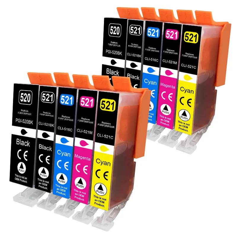 520 521XL Ink Cartridge For Canon PGI520 CLI-521 Compatible PIXMA ...
