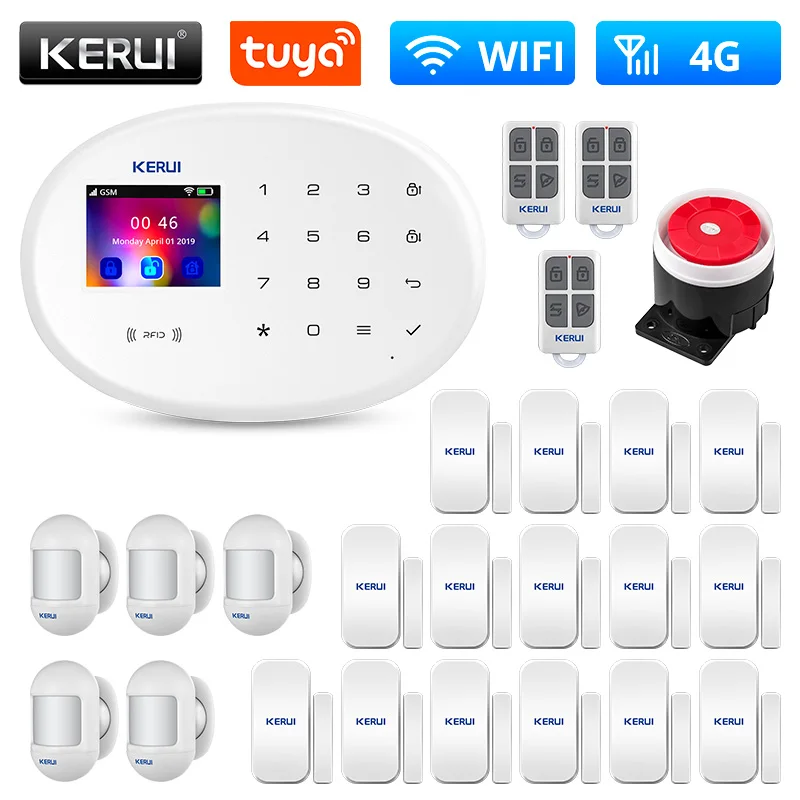 Kerui W204 Alarm System Wifi Gsm 4g Tuya Smart Home Security App Remote ...