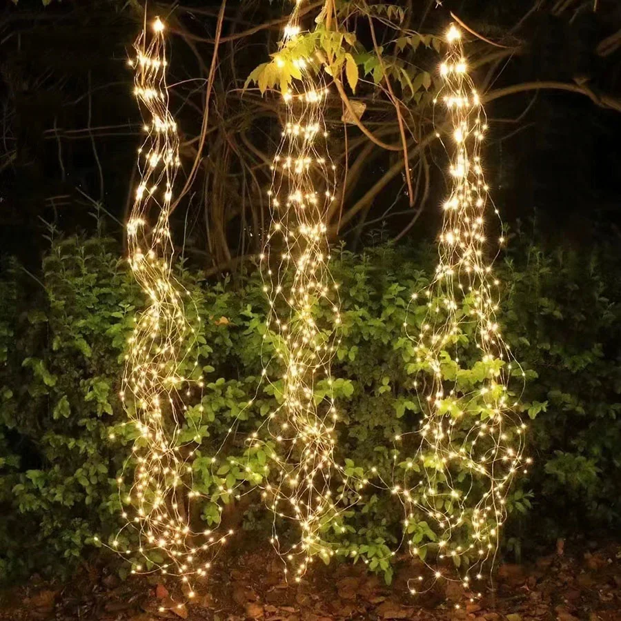600-LED-Solar-LED-Firefly-Bunch-Lights-Outdoor-Copper-Wire-Garland ...