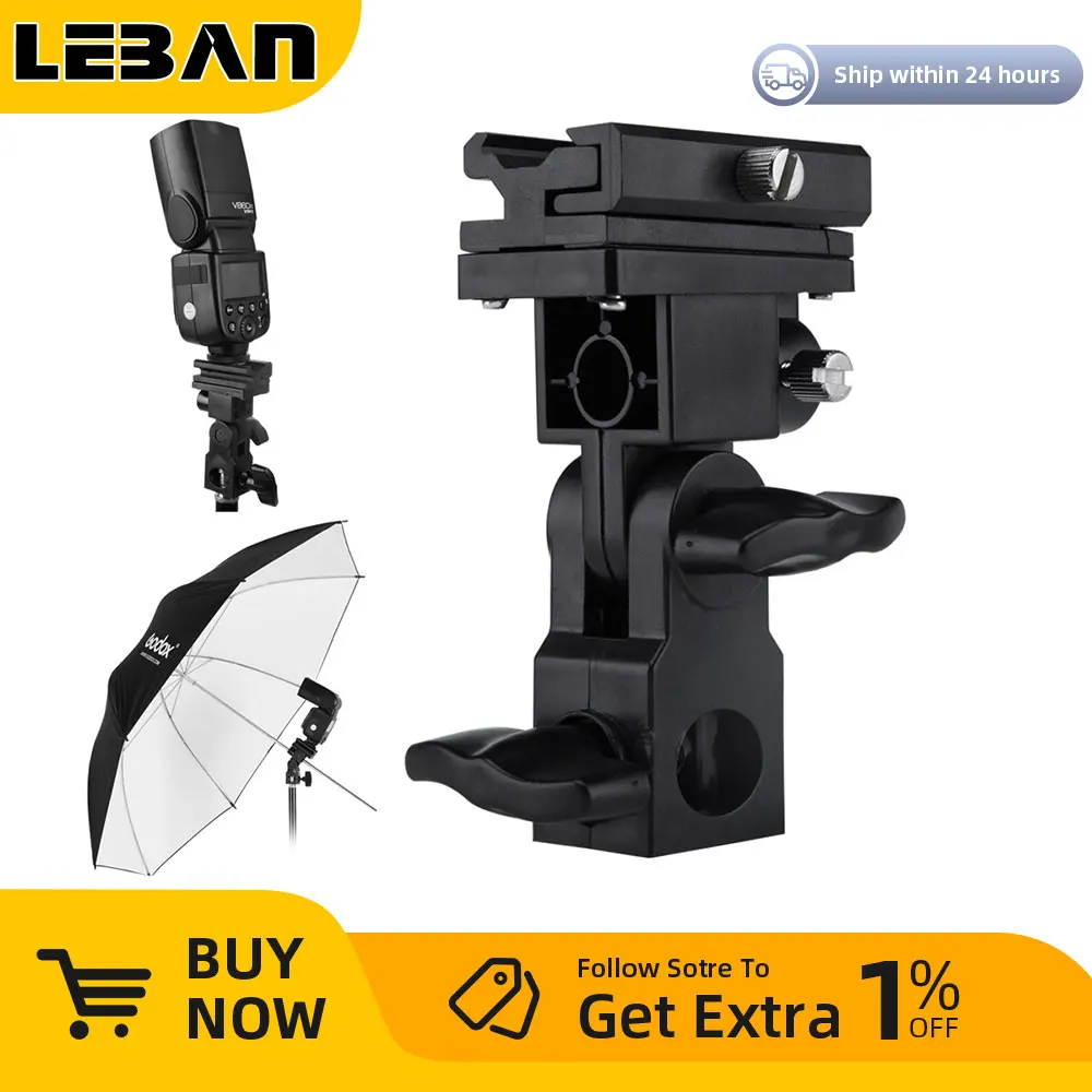 B-Type-Flash-Hot-Shoe-Adapter-Trigger-Umbrella-Holder-Swivel-Light ...